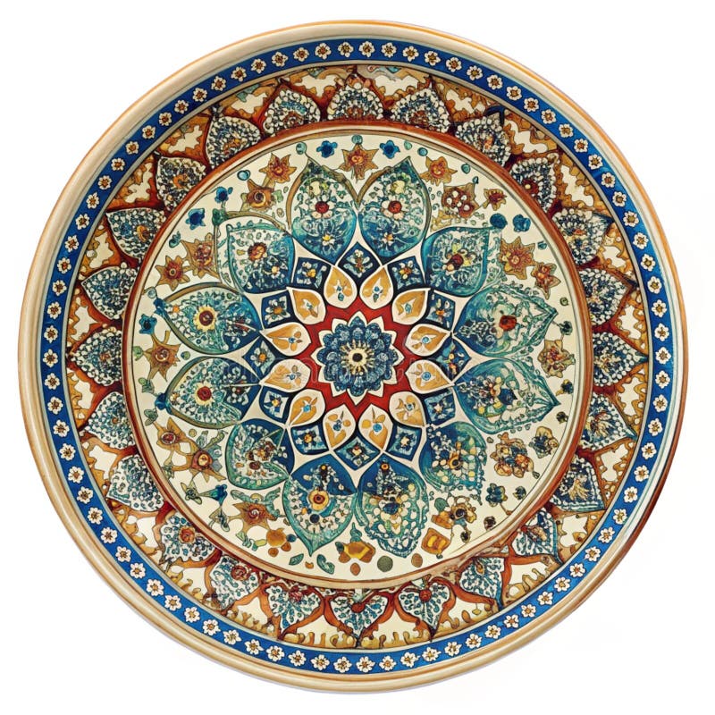 Ceramics Decorative Plates, Islamic Plate with Mandala Pattern, View ...