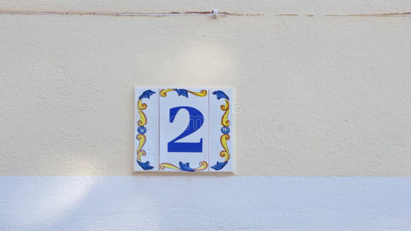 Ceramics House Number on the Wall Two Stock Photo - Image of digit ...