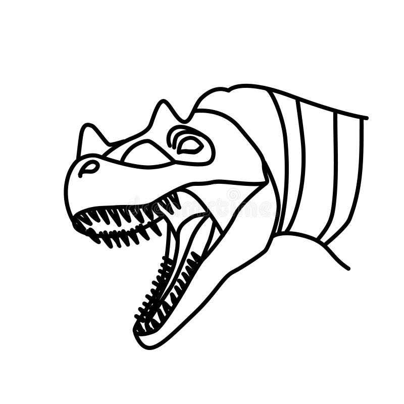 Ceratosaurus Icon. Doodle Hand Drawn or Black Outline Icon Style Stock ...