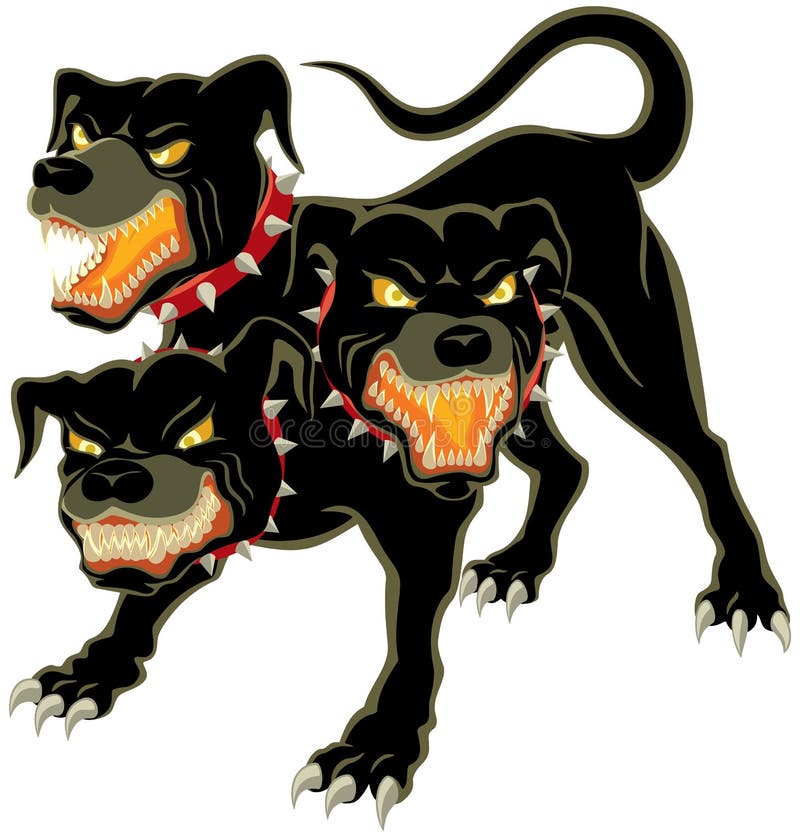 Cerberus on White stock vector. Illustration of fantasy - 23625863