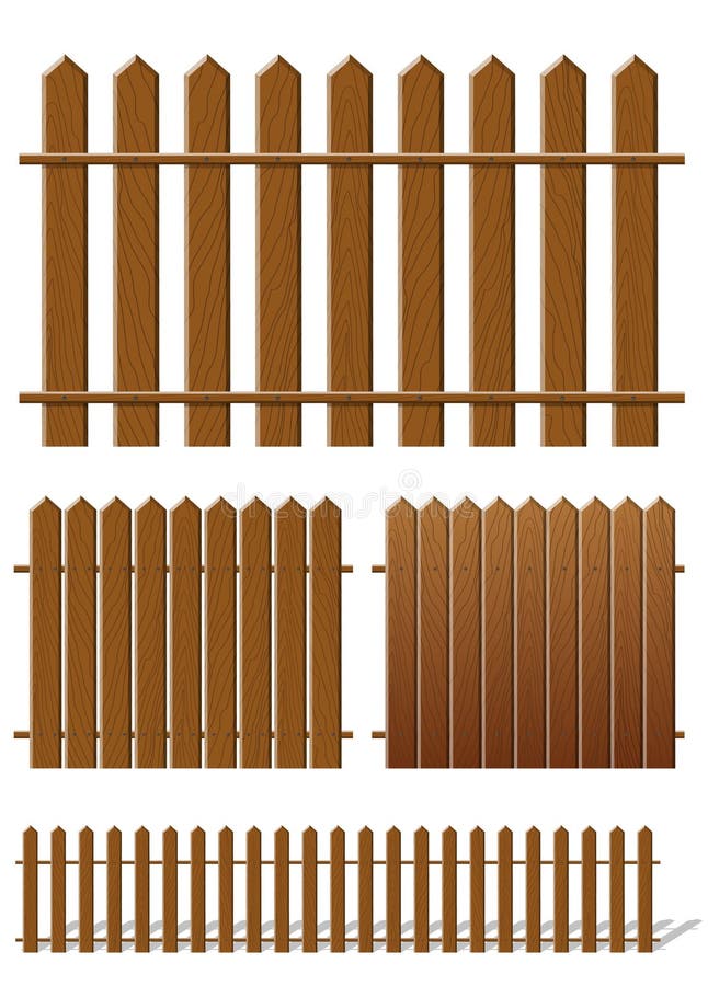 Conjunto De Cercas De Madera Ilustración del Vector - Ilustración de ...