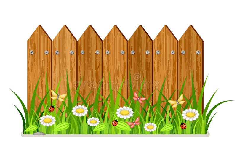 Cerca de madera ilustración del vector. Ilustración de cubo - 66007394