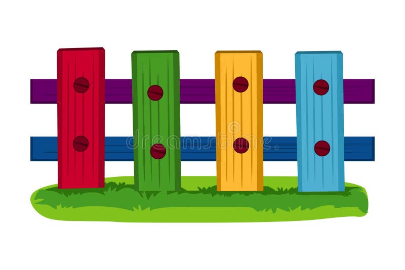 Cerca Ejemplo Colorido Del Vector De La Cerca Ilustración del Vector ...