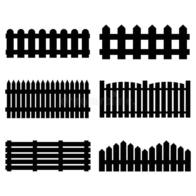 Cerca Negra Icon Set De La Silueta Vector Ilustración del Vector ...