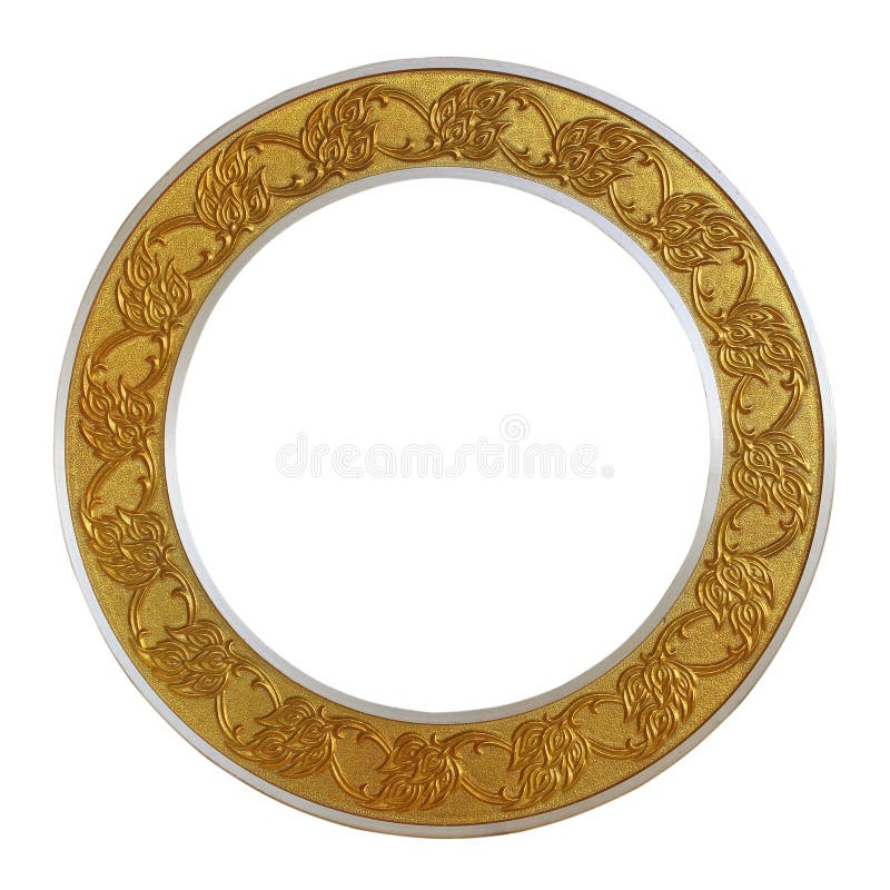 Cercle D'or De Vue Sur Le Fond Blanc D'isolement Image stock - Image du ...