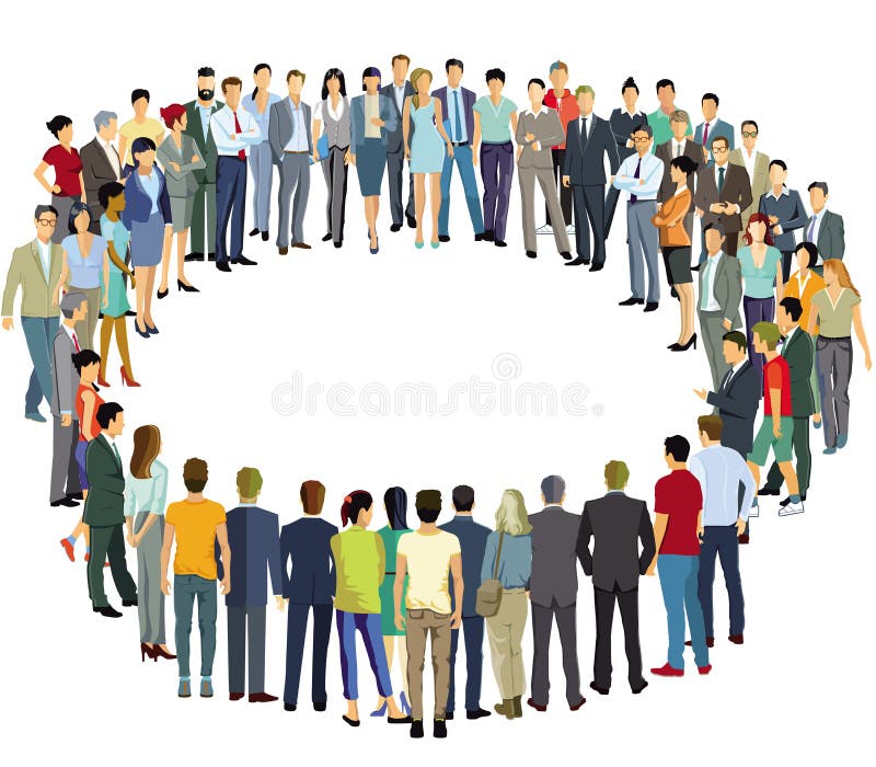 Groupe De Personnes Se Tenant En Cercle Illustration de Vecteur ...