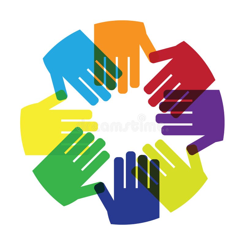 Cercle des mains illustration de vecteur. Illustration du complet ...
