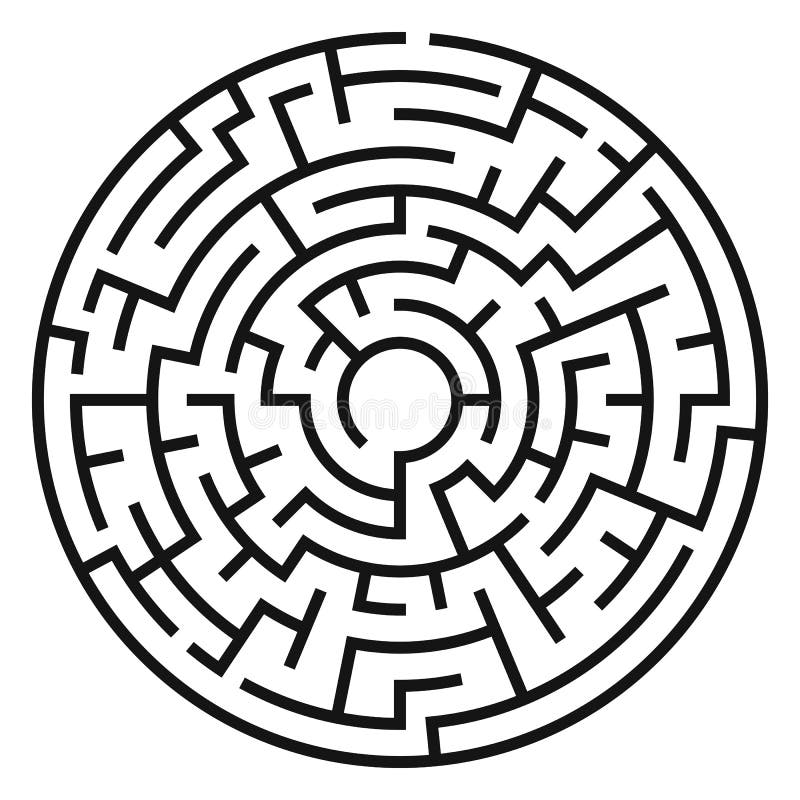 Cercle Maze Vector illustration de vecteur. Illustration of enjeu ...