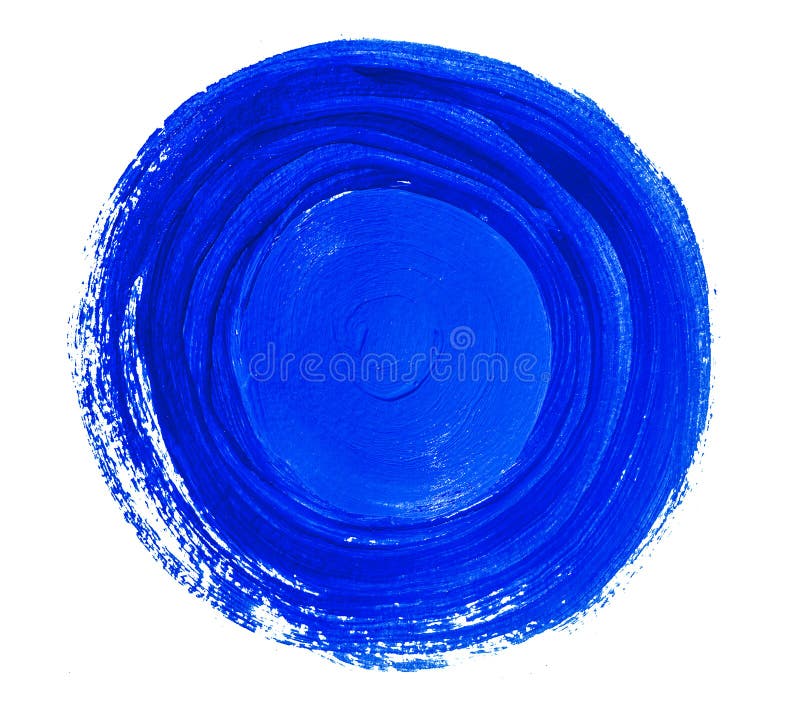 Cercle Peint Par Bleu D'isolement Sur Le Fond Blanc Illustration Stock ...