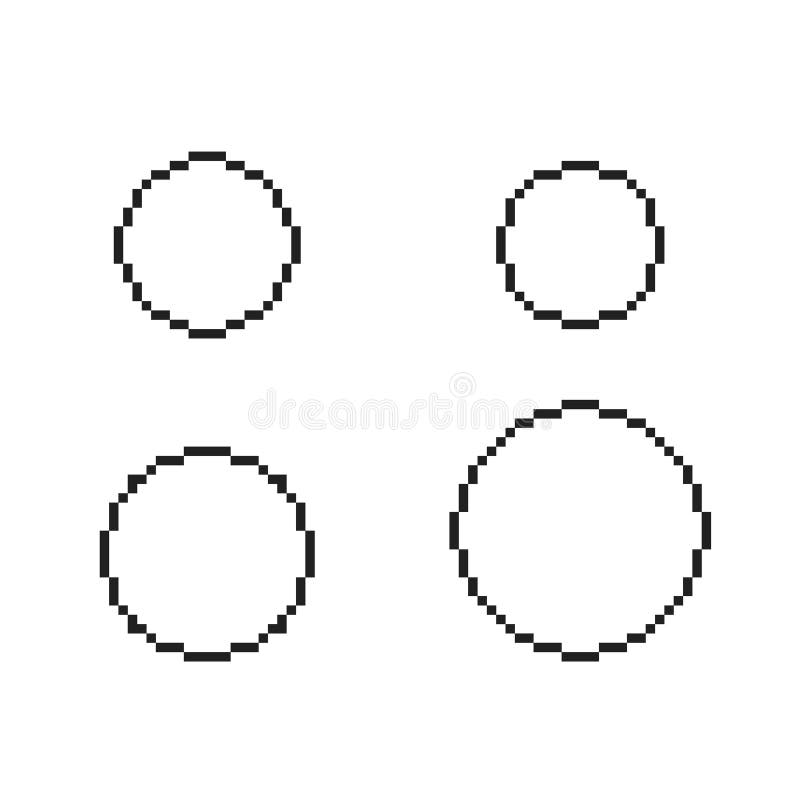 Cercles de pixel réglés illustration de vecteur. Illustration of forme ...