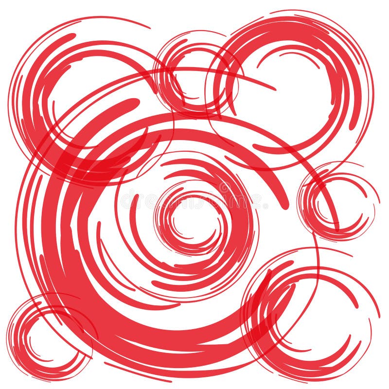 Cercles Rouges De Brosse Sur Le Fond Blanc Illustration de Vecteur ...