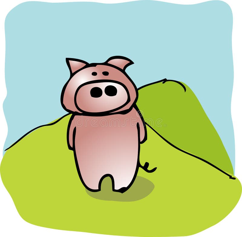 Cerdo de la historieta ilustración del vector. Ilustración de trazado ...