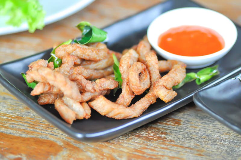 Cerdo O Cerdo Frito Cerdo Frito Con Salsa Foto de archivo - Imagen de ...