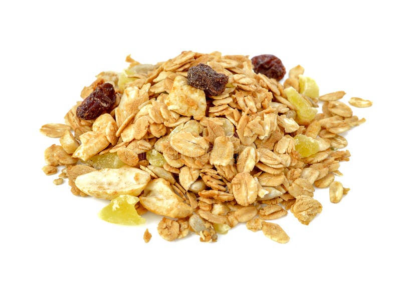 Cereais Do Granola Em Uma Colher Imagem de Stock - Imagem de colher ...