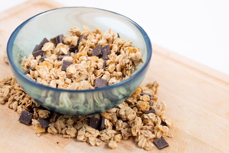 Cereal Bowl with Wooden Spoon Stock Image - Image of wood, chocolate ...