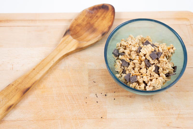 Cereal Bowl with Wooden Spoon Stock Photo - Image of natural, cereal ...
