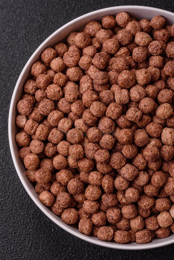 Cereal Chocolate Corn Balls in a Bowl Stock Image - Image of rings, sweet: 372775089