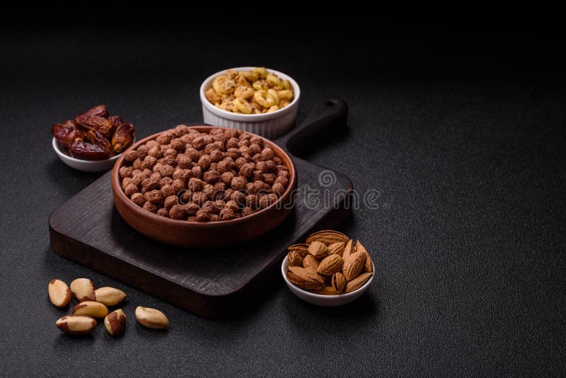 Cereal Chocolate Corn Balls in a Bowl Stock Image - Image of lifestyle ...