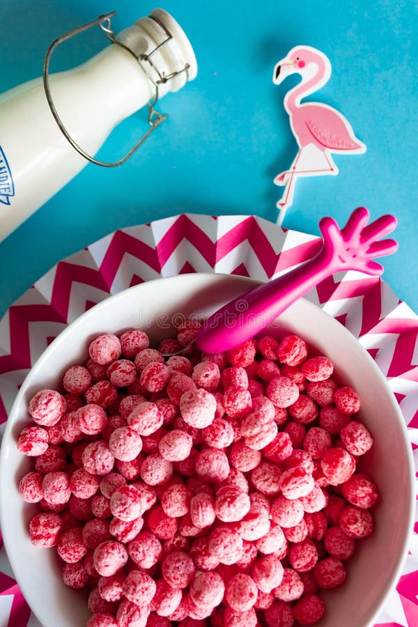 Cereal Colorido Da Bacia Com Flamingo Bonito Imagem de Stock - Imagem ...