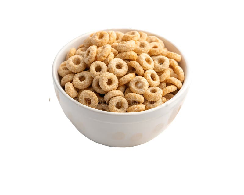 Cereal Corn Rings in White Bowl Stock Illustration - Illustration of ...
