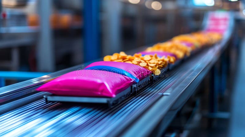 Cereal Filling Automated Packaging Production Line Stock Illustration ...