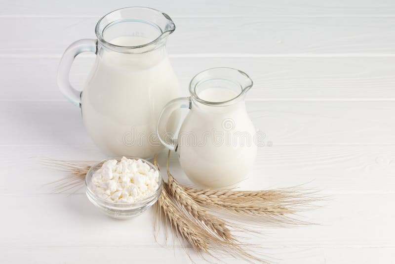 Cereal Jars Fresh Milk. High Quality Photo Stock Photo - Image of ...
