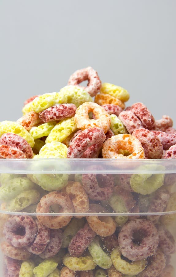 Cereal Loops in Box Closeup Stock Photo - Image of bunch, pink: 25864296