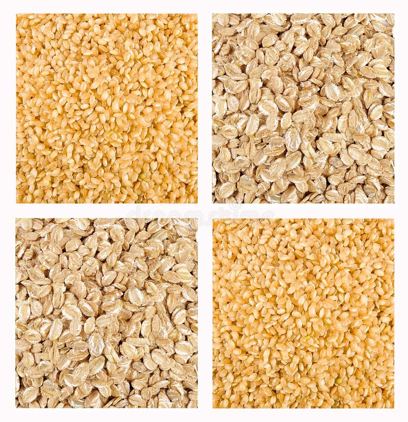 Cereal Mix of Rye and Brown Rice Stock Image - Image of groats ...
