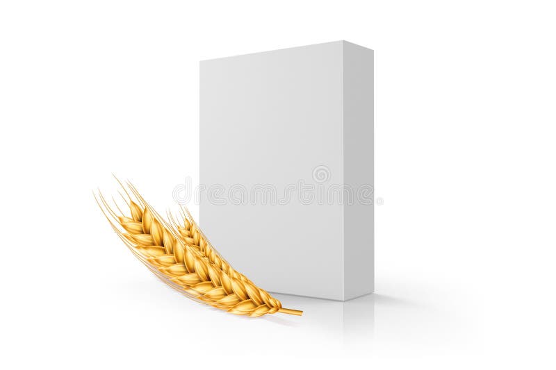 Cereal Packaging Box Mockup Isolated on Background 3D Rendering Stock ...
