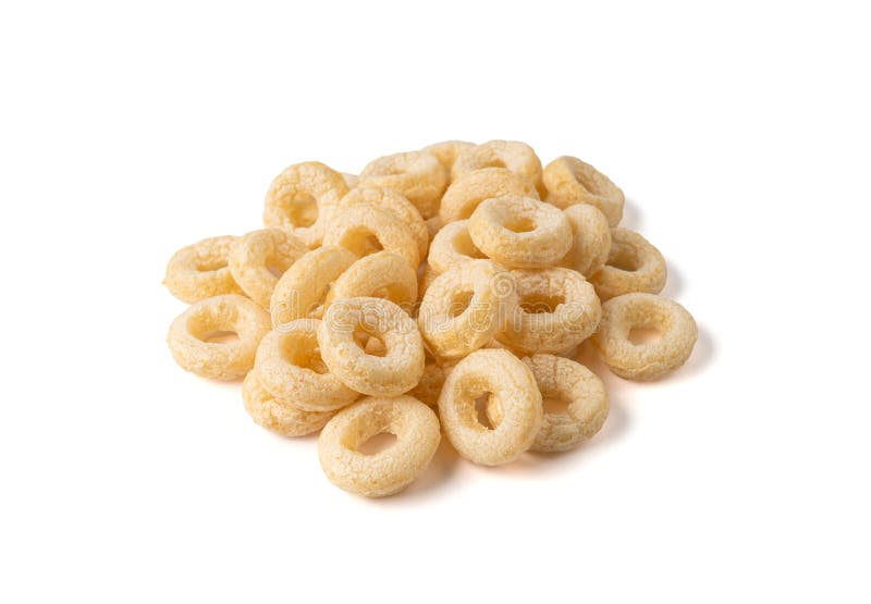 Cereal Rings Isolated, Breakfast Rice Loops, Corn Cereals Snack Stock ...