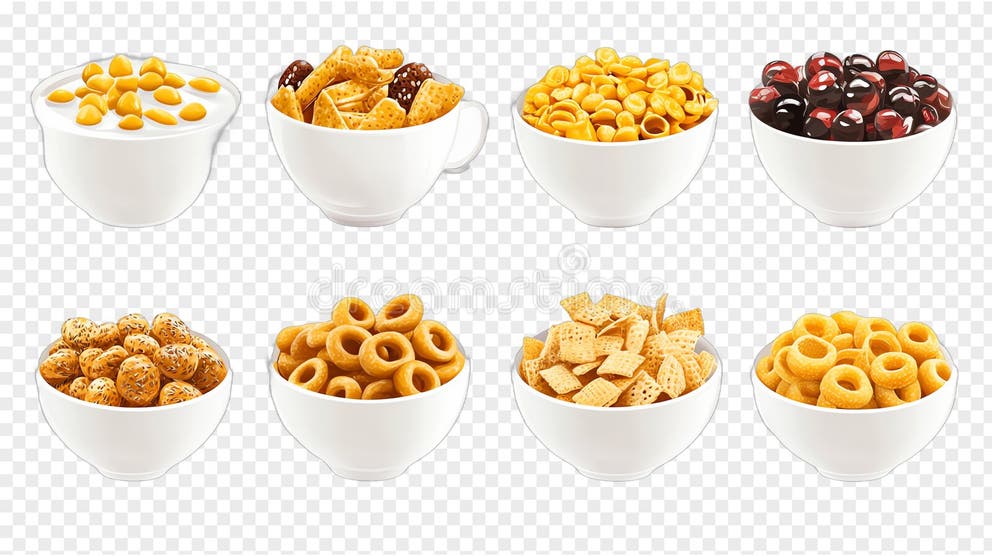 Cereal set illustration stock photo. Illustration of cutout - 341466454