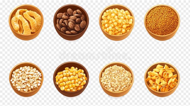 Cereal set illustration stock image. Illustration of energy - 341466463