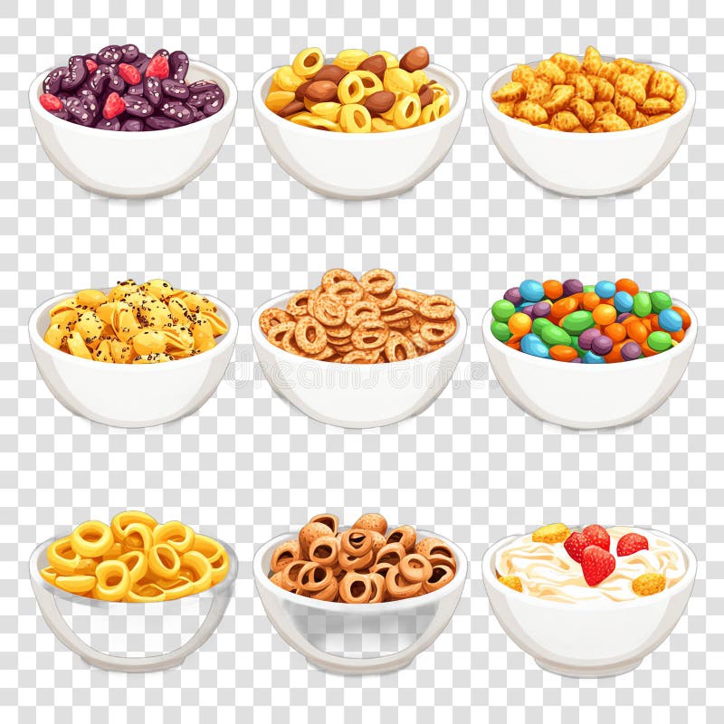 Cereal set illustration stock photo. Illustration of meal - 341466466
