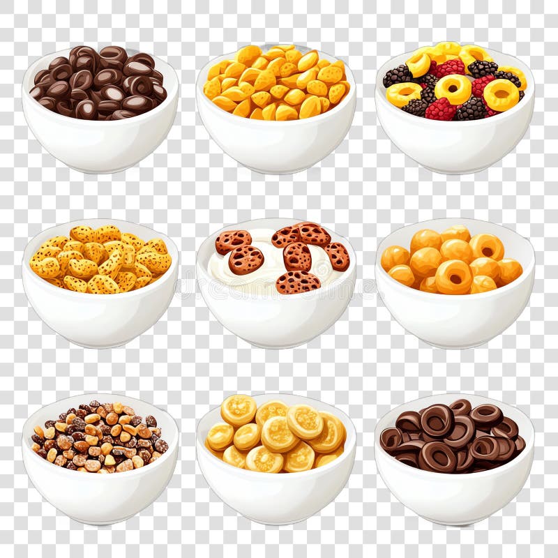 Cereal set illustration stock illustration. Illustration of oatmeal - 341466467