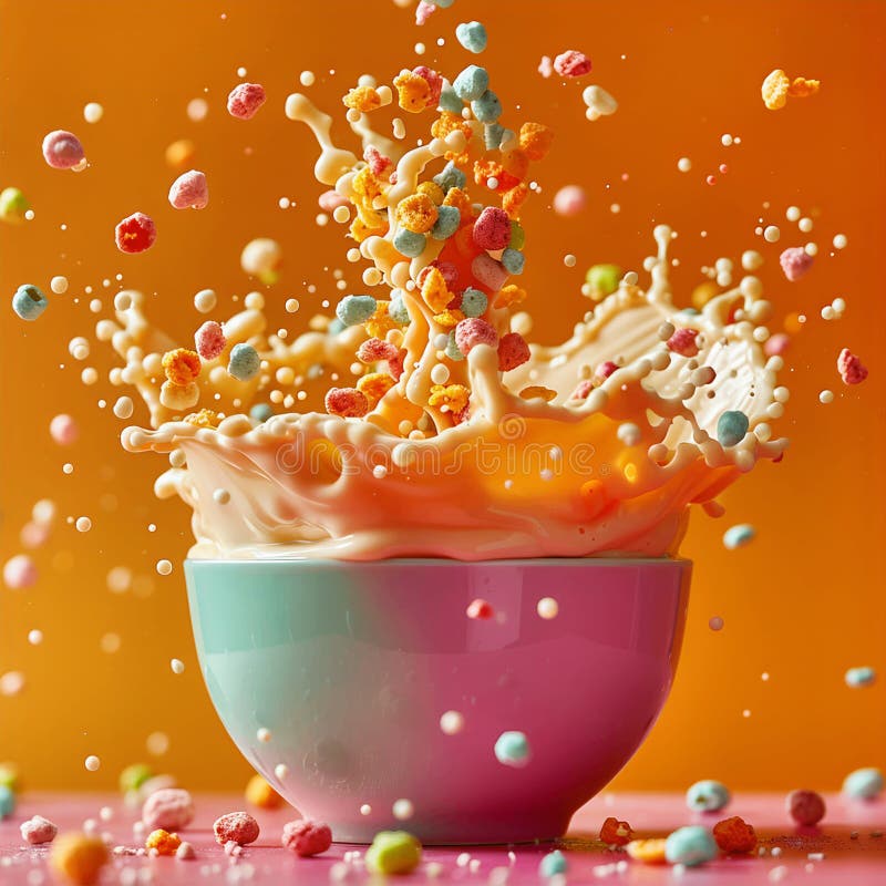 Cereal Splash in Milk stock photo. Image of milk, healthy - 362634276