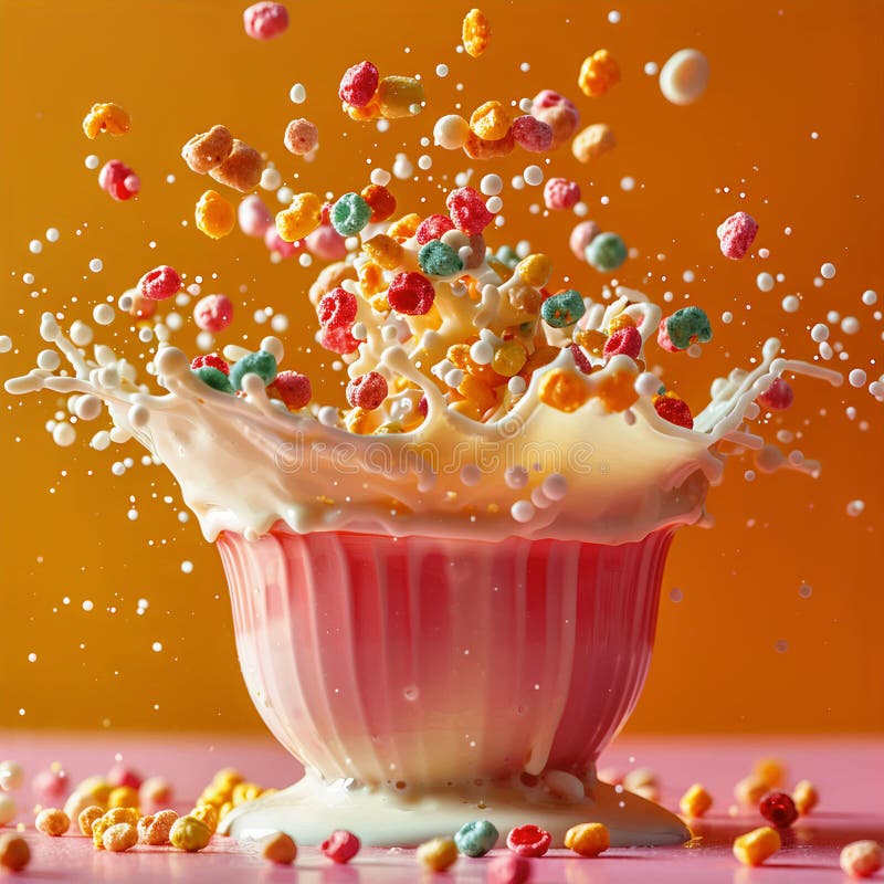 Cereal Splash in Milk stock image. Image of fresh, splashing - 362634435