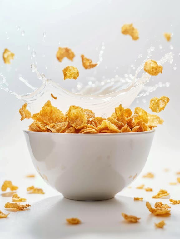 Cereal with Water Splash stock photo. Image of dining - 373490750