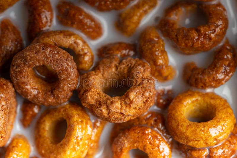 Cereals, Chocolate Muesli with Milk Texture Close-up, Macro Stock Photo ...