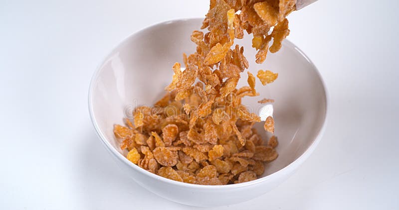 Cereals Falling into a Bowl Stock Photo - Image of ingredient, studio ...