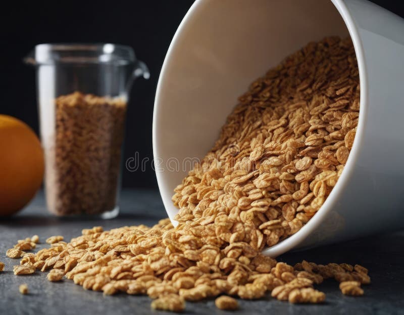 Cereals Pour from Packaging into Bowl Stock Illustration - Illustration ...