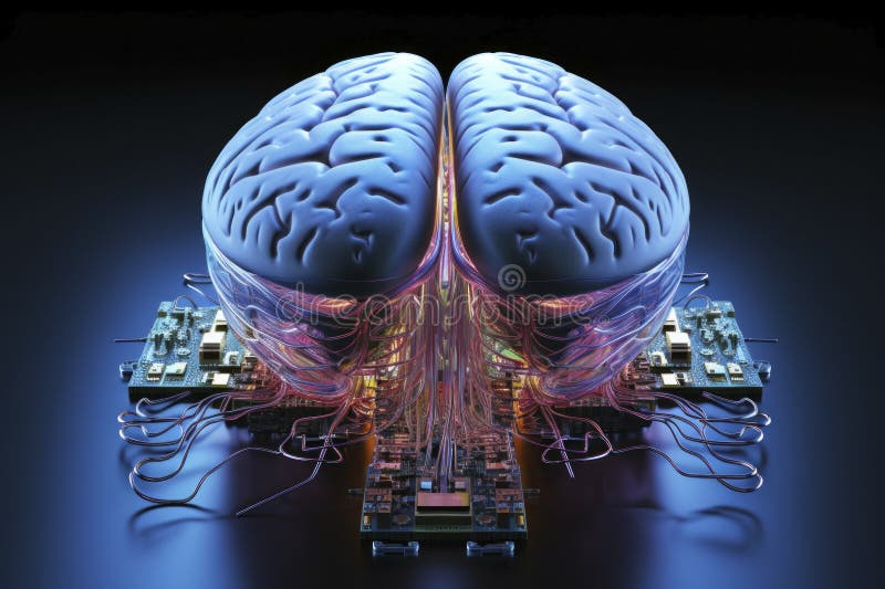 Cerebral Circuit Convergence Stock Image - Image of generated ...