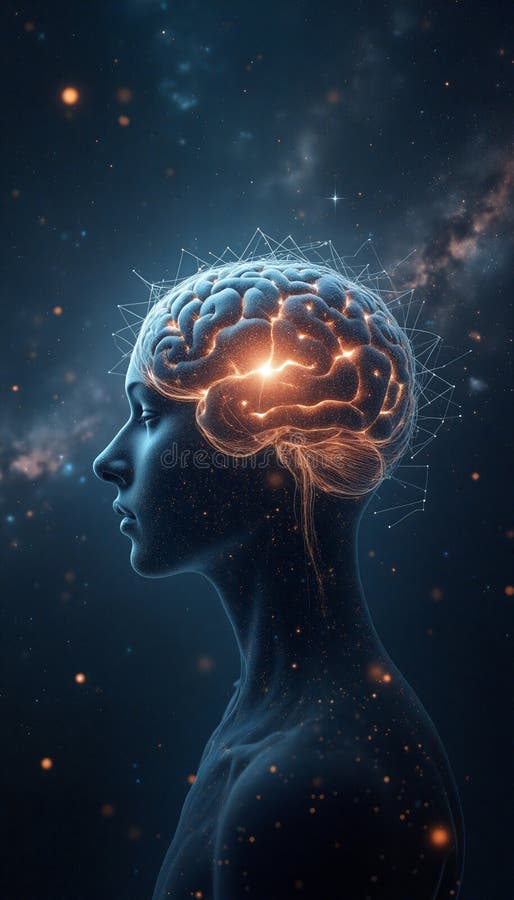 Cerebral Glow: the Luminous Complexity of Brain Networks Stock ...