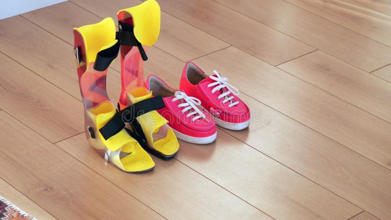 Cerebral Palsy Leg Brace on Floor Stock Video - Video of treatment ...