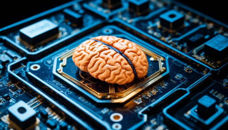 Cerebral Processor Interface Stock Illustration - Illustration of ...