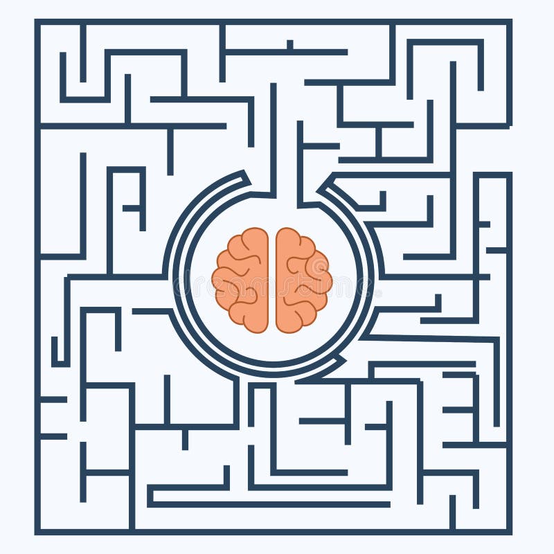Laberinto del pensamiento stock de ilustración. Ilustración de cerebro ...