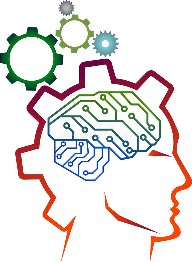 Cerebro industrial ilustración del vector. Ilustración de ordenador ...