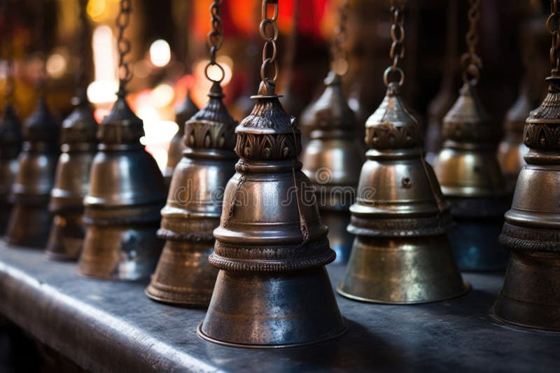 Ceremonial Bells Used in Hindu Rituals Stock Image - Image of culture ...