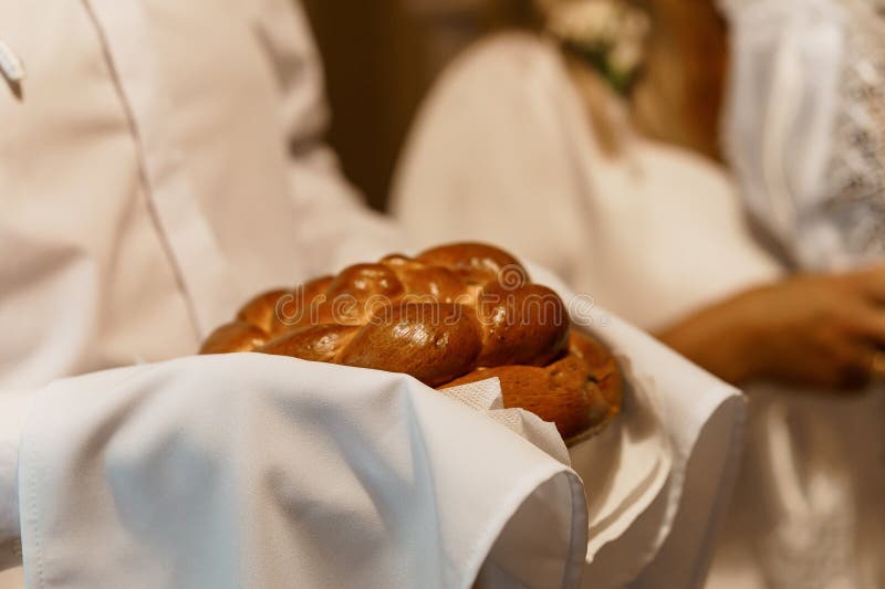 Ceremonial Bread on White Linen: Symbol of Tradition and Celebration ...