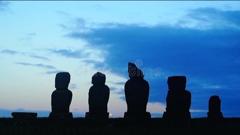 Moai of Rapa Nui. Easter Island Stock Video - Video of center ...