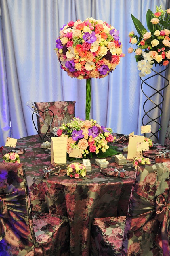 Ceremonial Reception Table Setting Stock Photo - Image of event, card ...